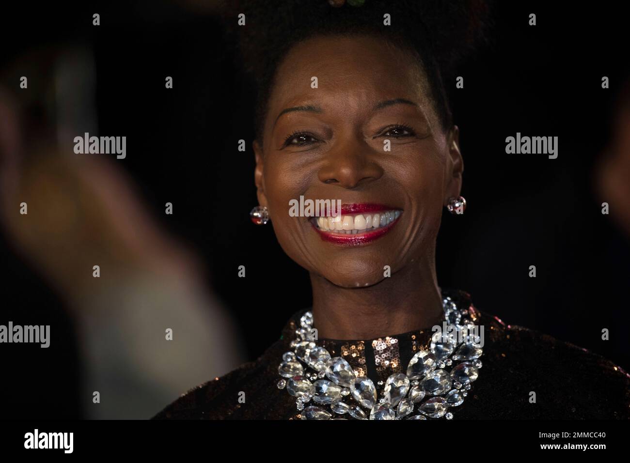 Floella Benjamin poses for photographers upon arrival at the premiere ...