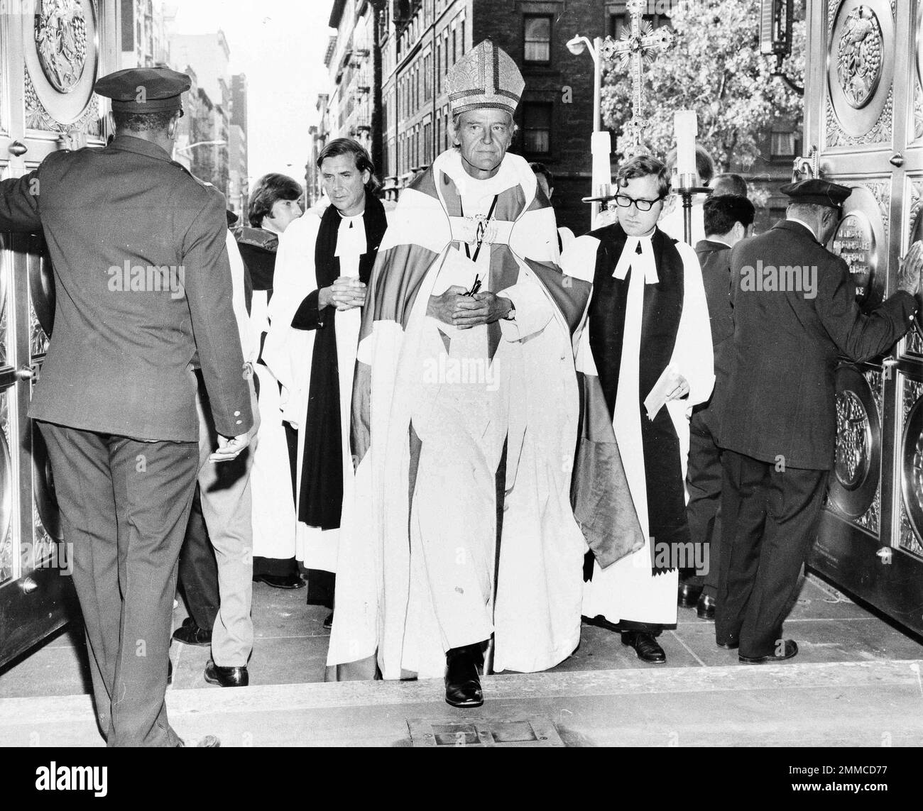 The Right Rev. Paul Moore Jr. arrives at the Cathedral of St. John the ...