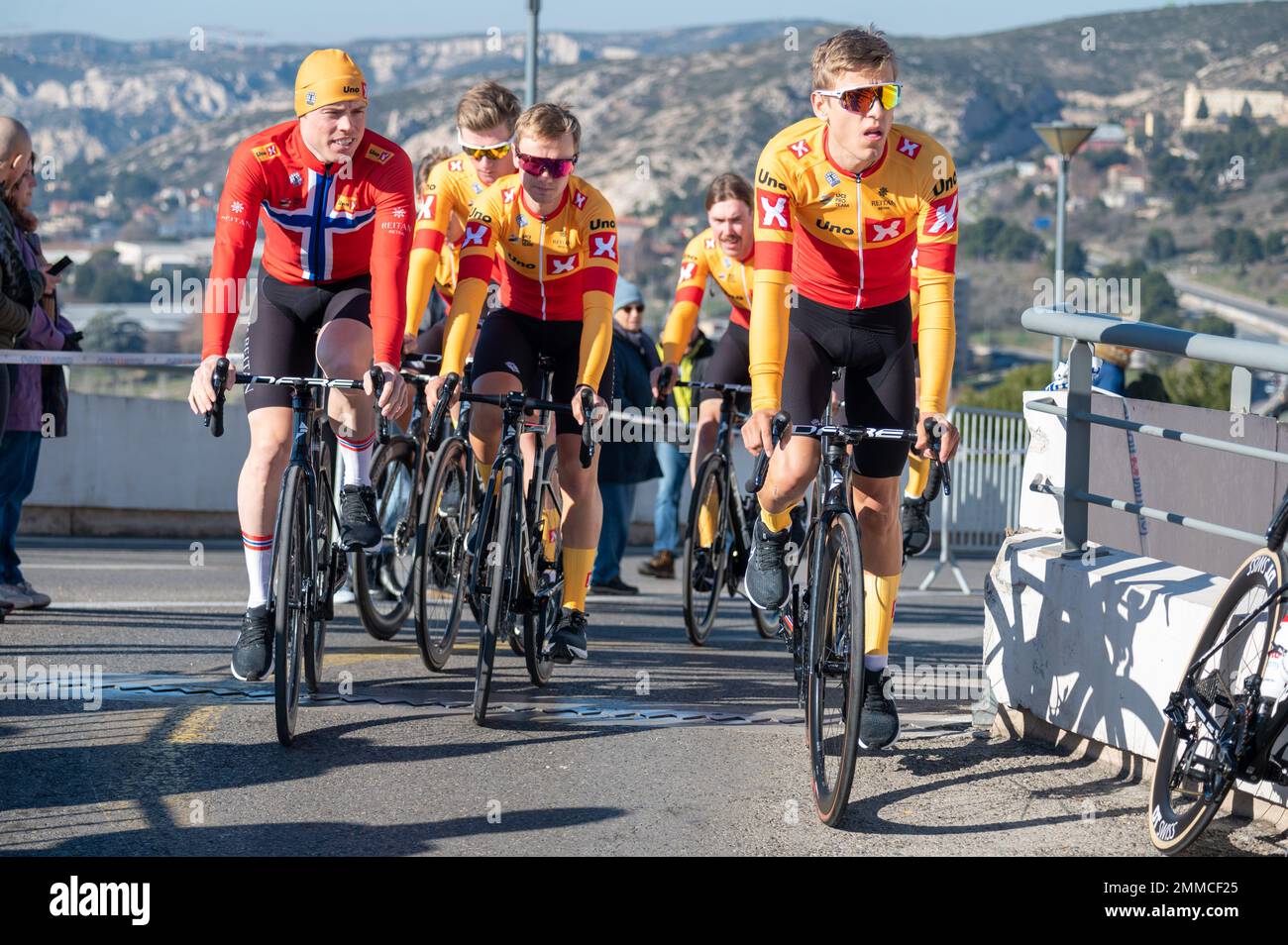 Uno-X Pro Cycling Team during the Grand Prix La Marseillaise 2023 ...