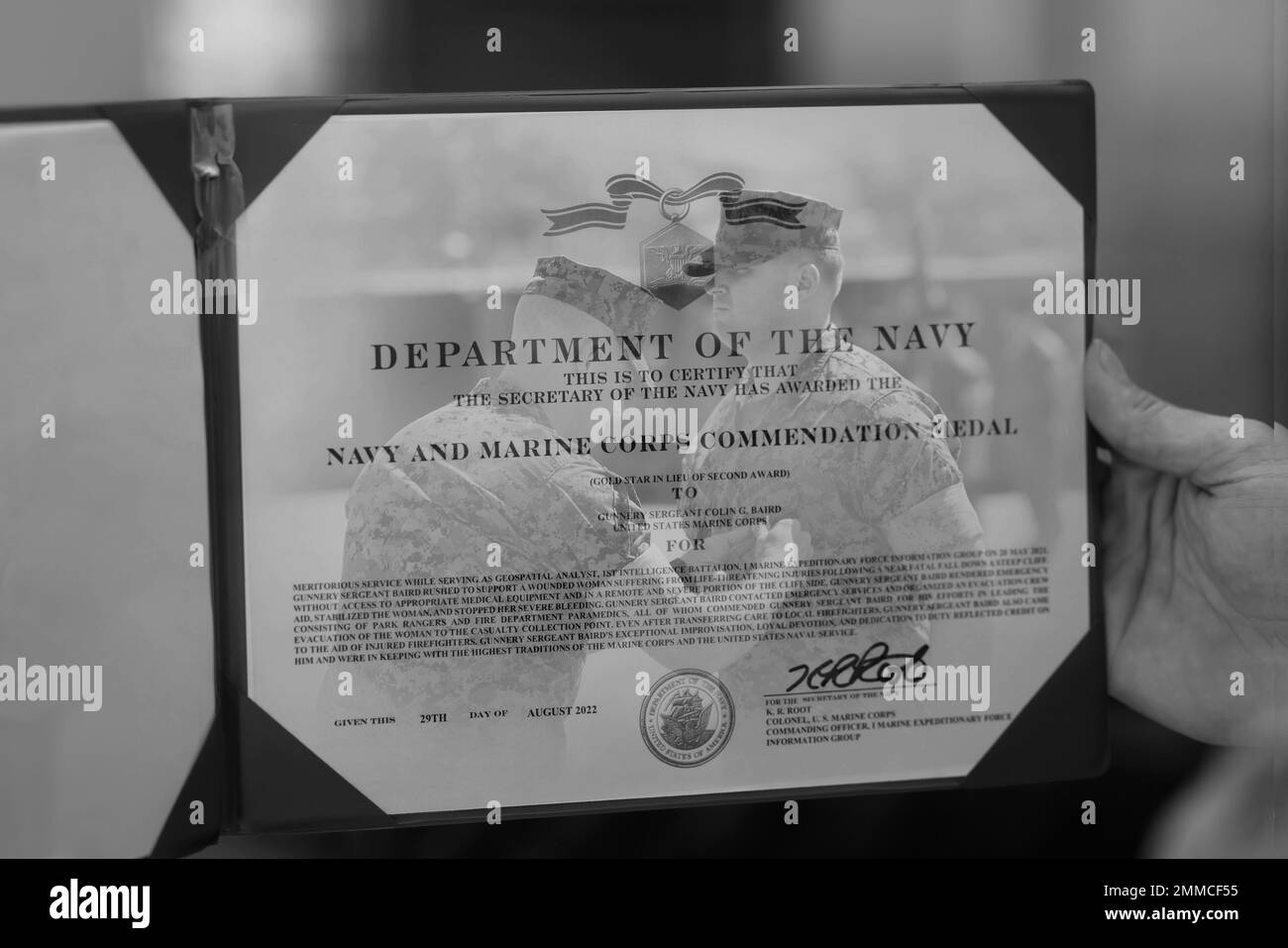 U.S. Marine Corps Gunnery Sgt. Colin G. Baird, a geospatial analyst ...