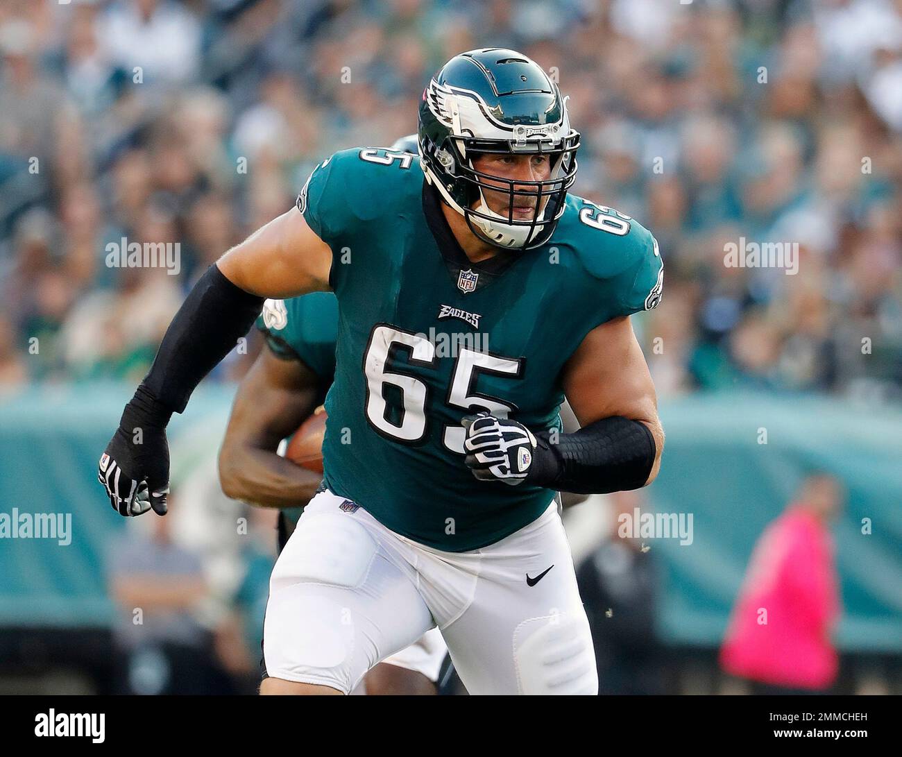 Philadelphia Eagles offensive tackle Lane Johnson pulls to block ...