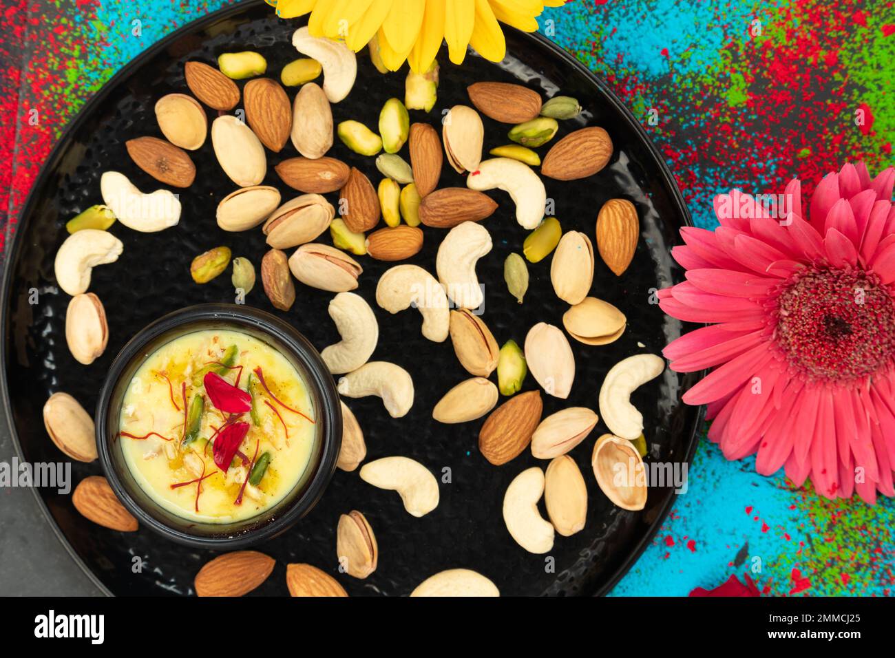 Kesar Badam Thandai Prepared With Fennel Seeds, Dry Fruits, Cardamom ...