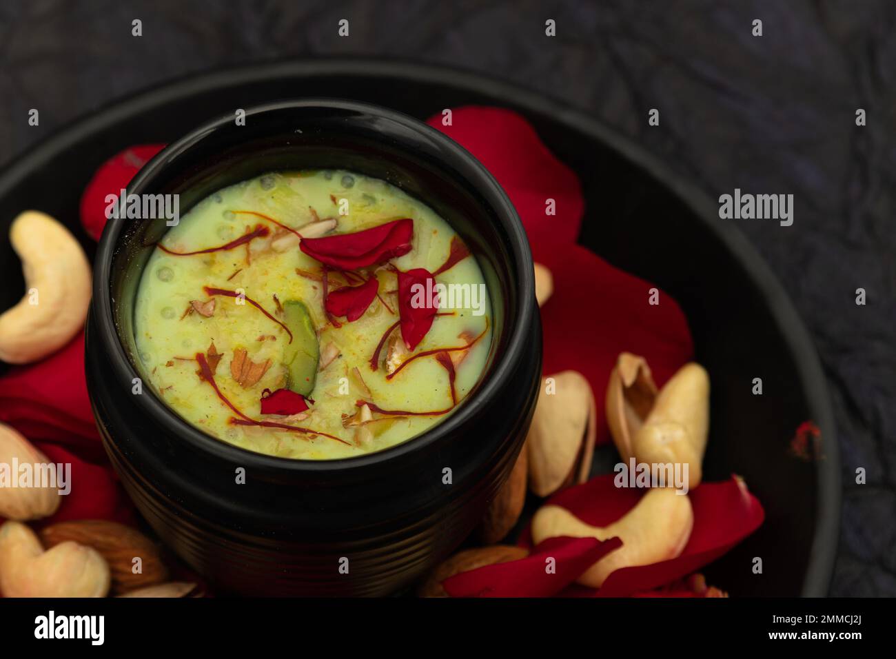 Pista Badam Kesar Thandai Prepared With Fennel Seeds, Dry Fruits ...