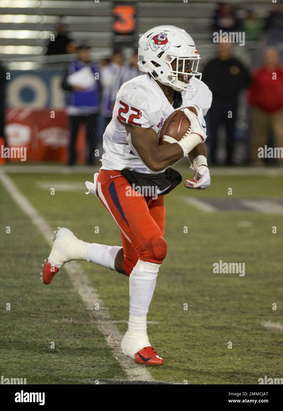 Fresno State running back Jordan Mims (22) runs against Nevada in the ...