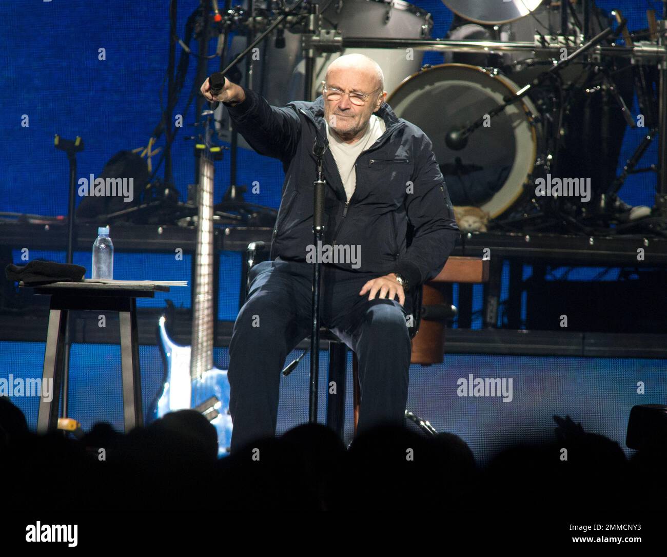 Phil Collins performs in concert during his "Not Dead Yet Tour" at The ...