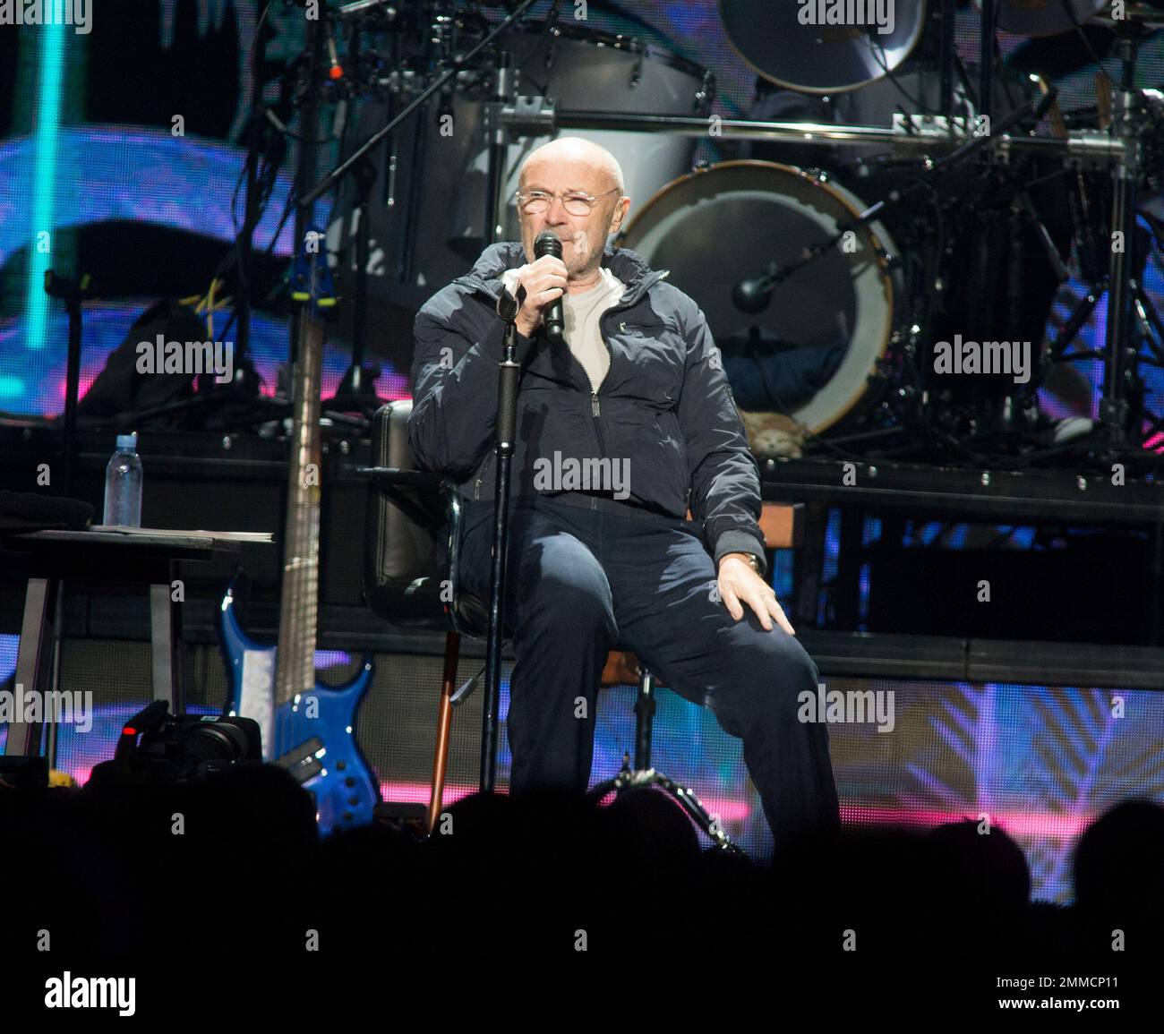 Phil Collins performs in concert during his "Not Dead Yet Tour" at The ...