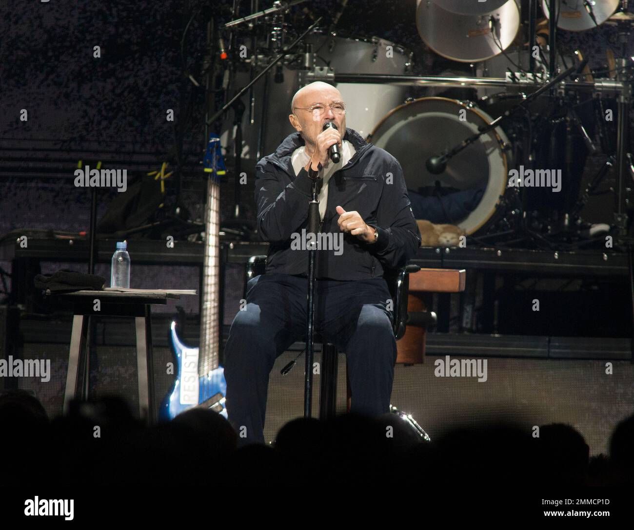 Phil Collins performs in concert during his "Not Dead Yet Tour" at The ...
