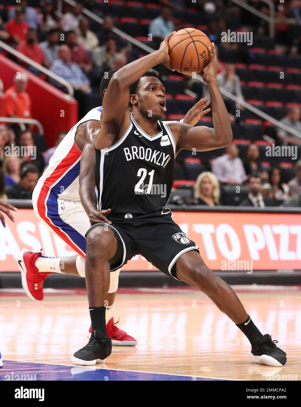 Brooklyn Nets guard Treveon Graham prepares to pass during the first ...