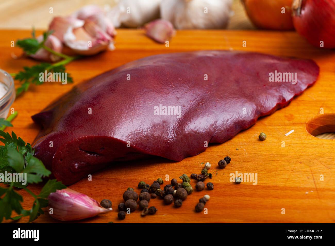 Raw pork liver Stock Photo - Alamy