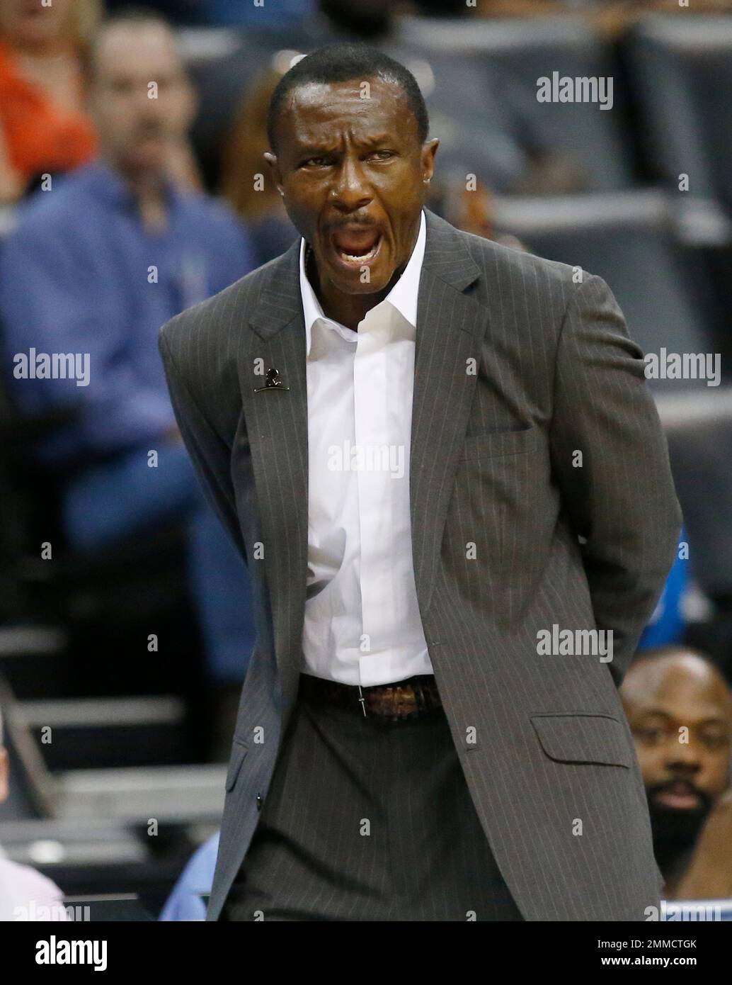 Detroit Pistons head coach Dwane Casey during an NBA preseason ...
