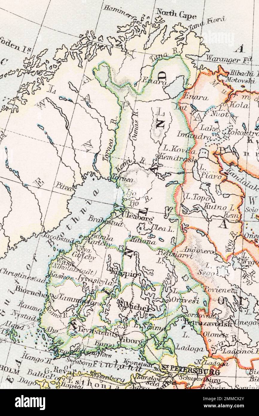 Atlas map finnish russian border hi-res stock photography and images ...