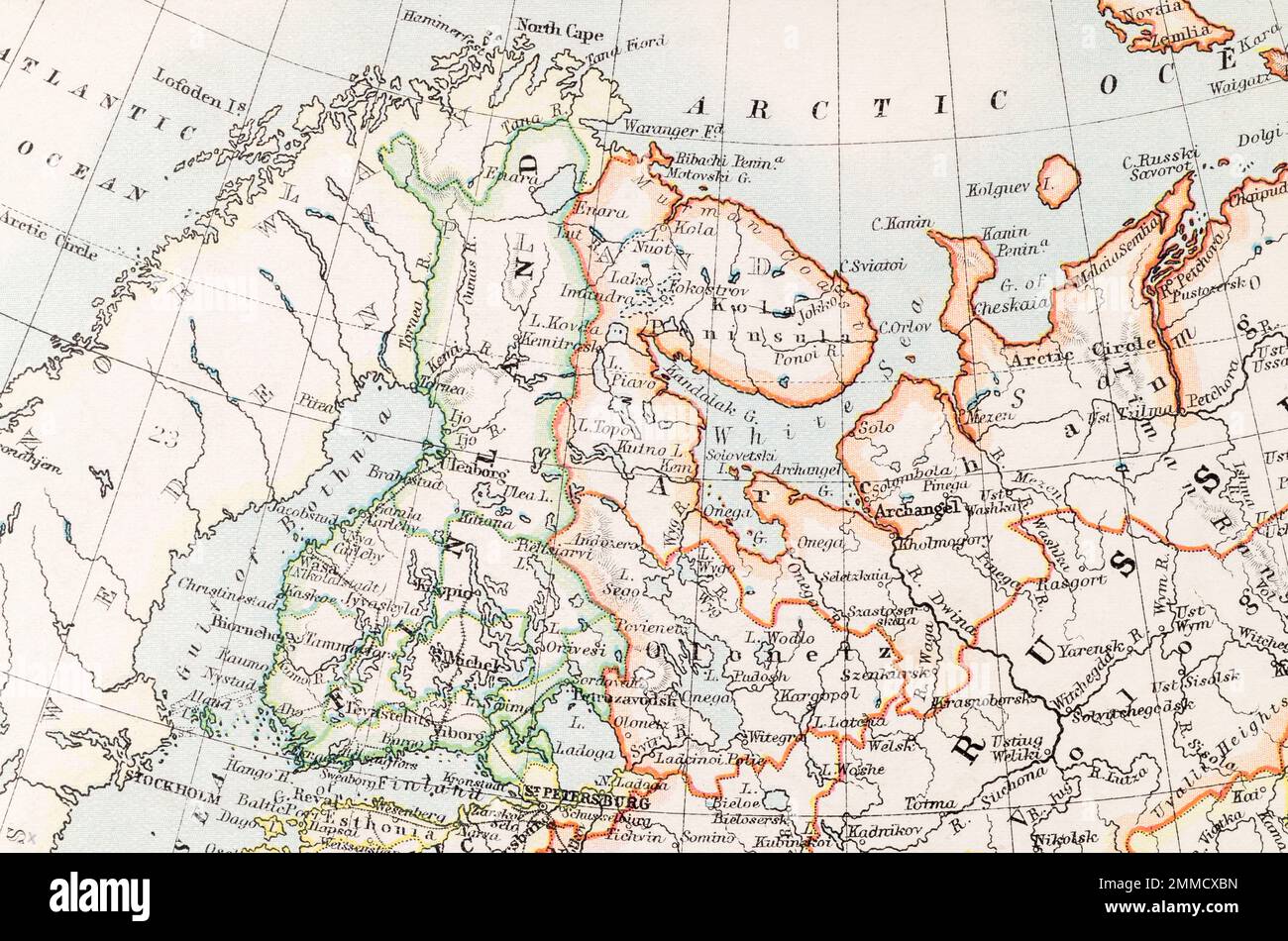 Atlas map finnish russian border hi-res stock photography and images ...