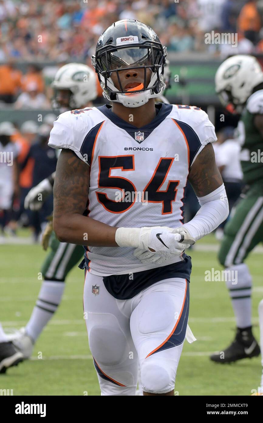 Denver Broncos linebacker Brandon Marshall (54) heads to the locker ...