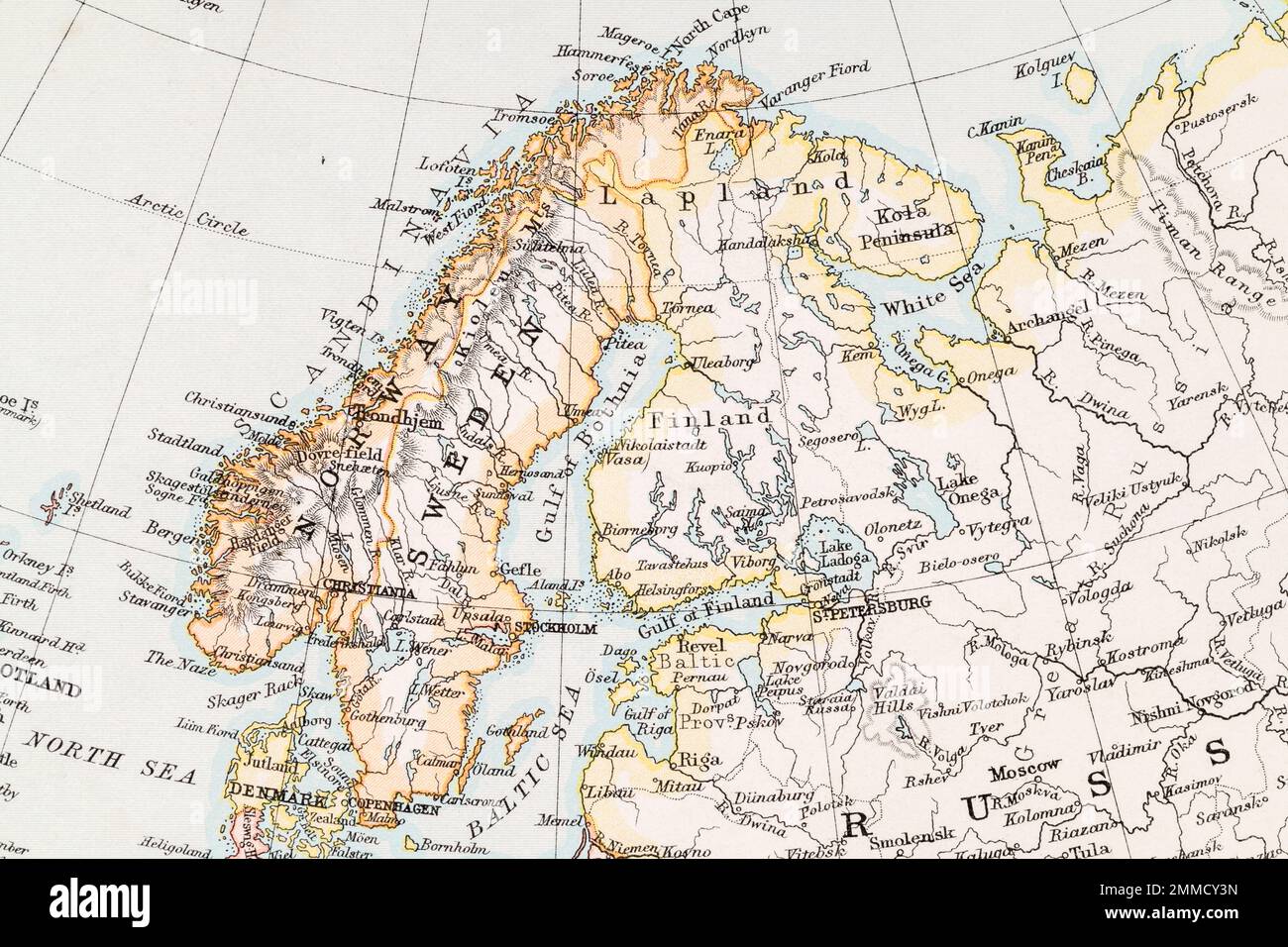 Atlas map finnish russian border hi-res stock photography and images ...