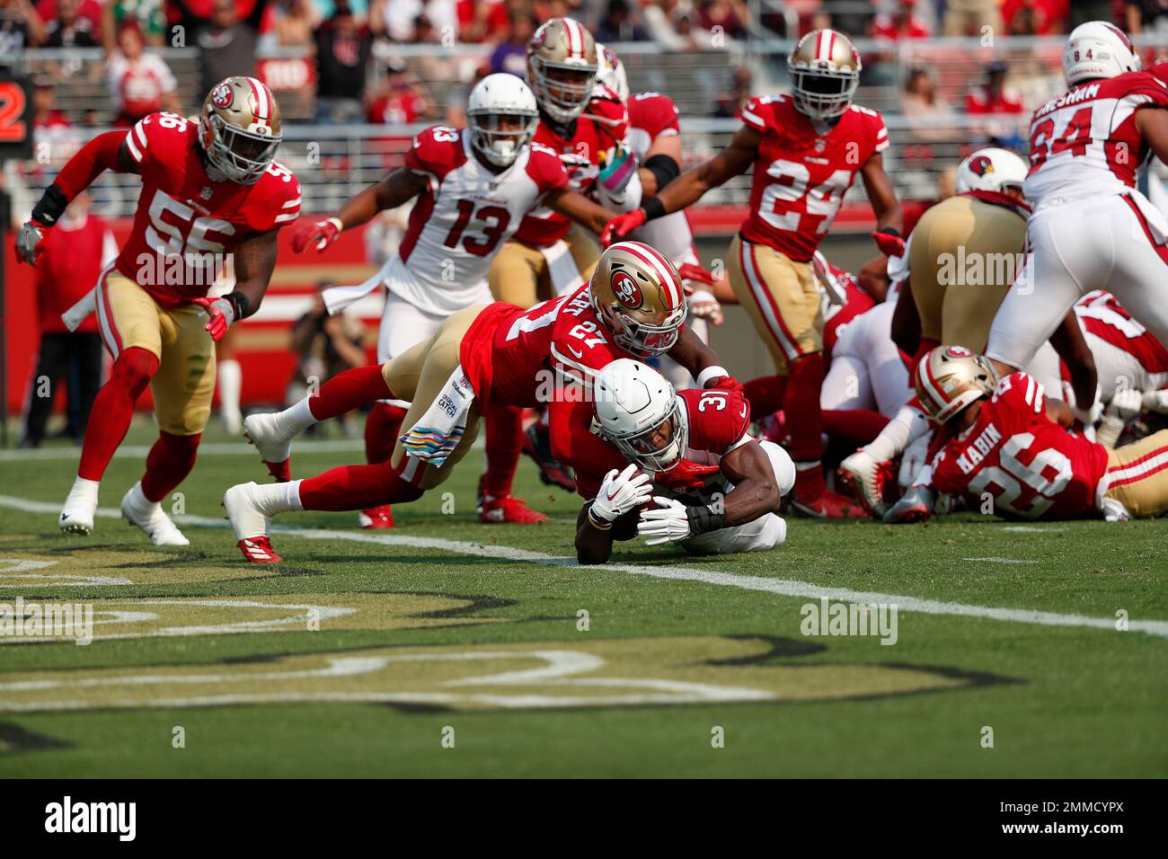 Arizona Cardinals running back David Johnson (31) scores a touchdown ...