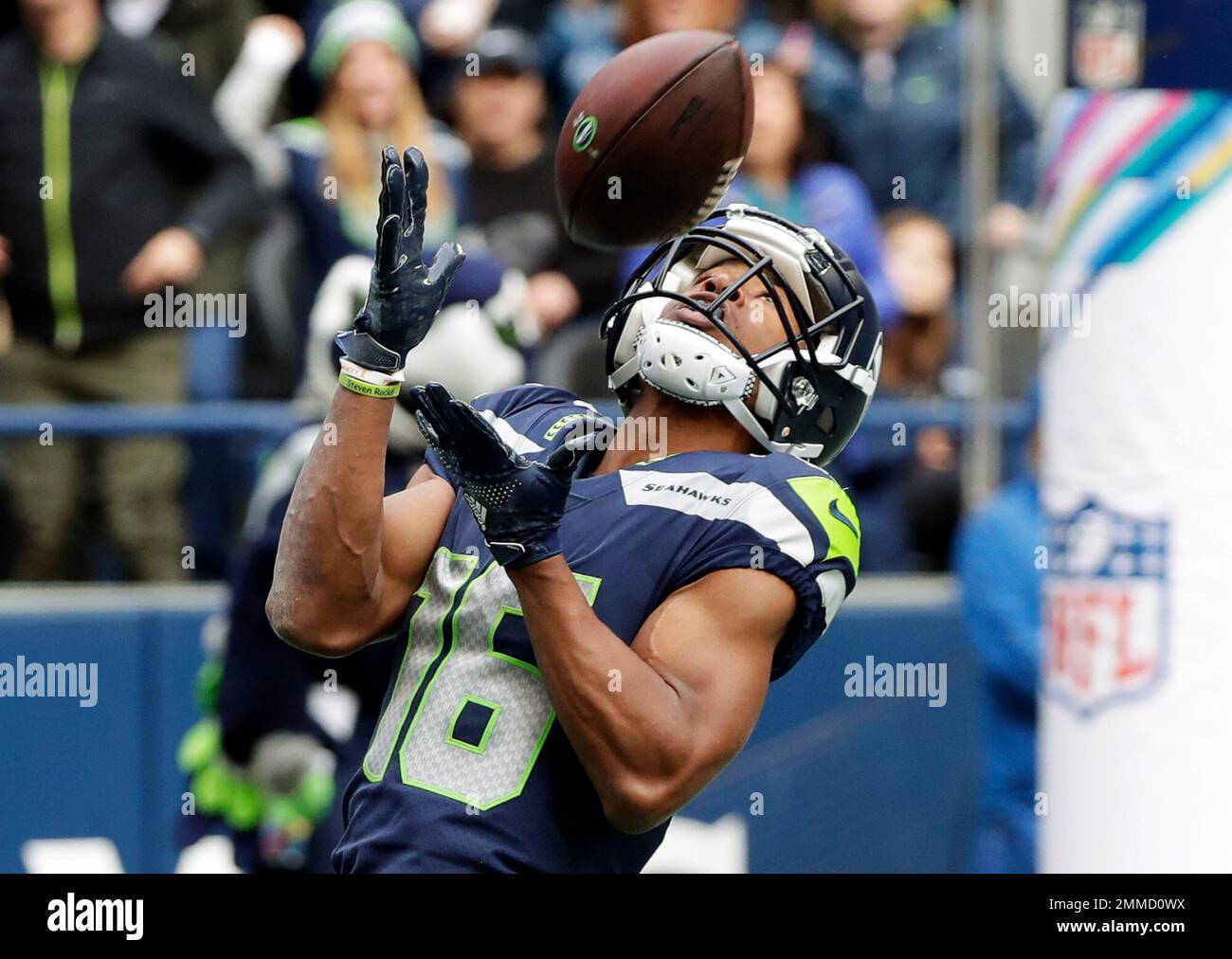 Seattle Seahawks wide receiver Tyler Lockett makes a catch for a ...
