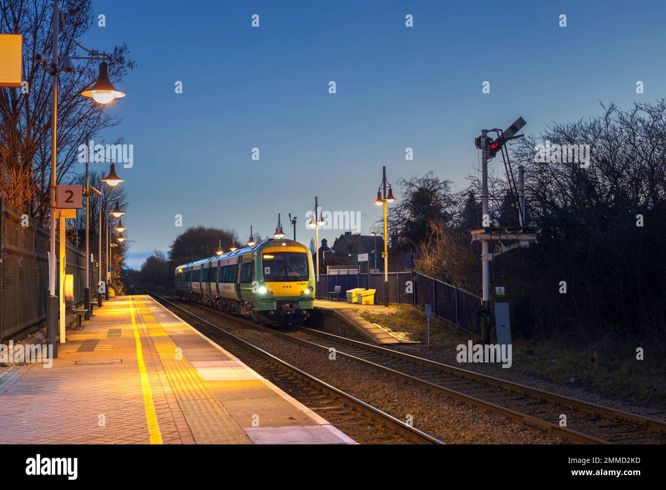 East Midlands Railway class 170 Turbostar train 170924 at Creswell ...