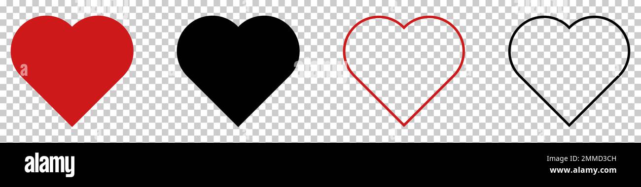 Heart icons set. Love symbols. Vector illustration isolated on ...