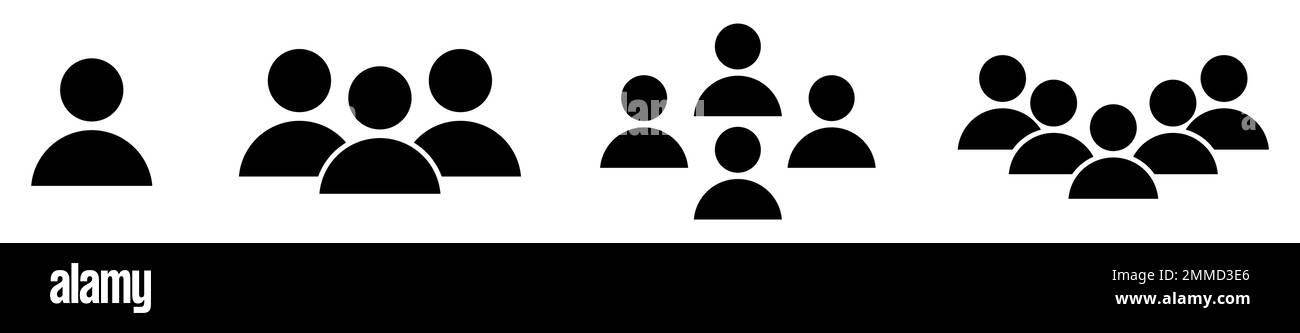 People black vector icons. User profile symbol. Vector illustration ...