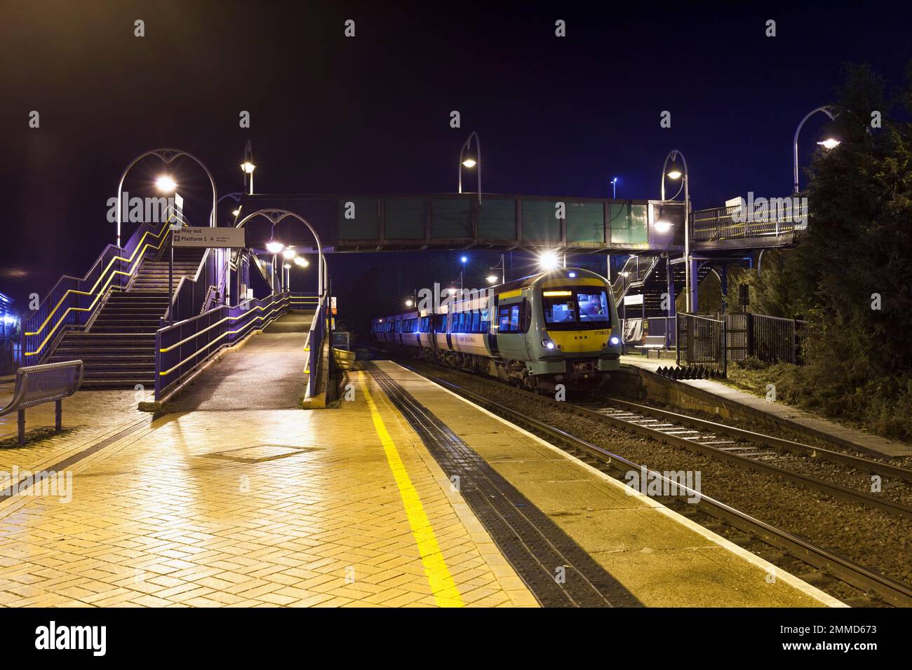 East Midlands Railway class 170 Turbostar train 170923 at Mansfield ...