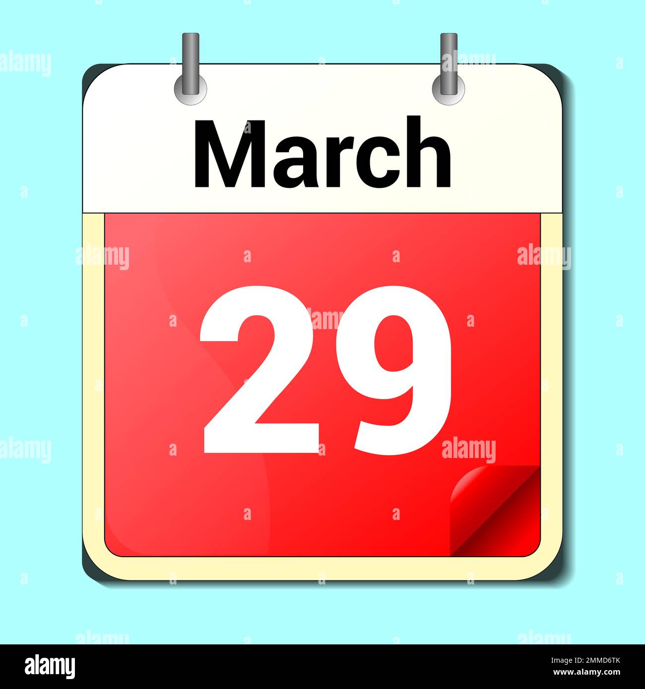 day on the calendar, vector image format, March 29 Stock Vector Image ...