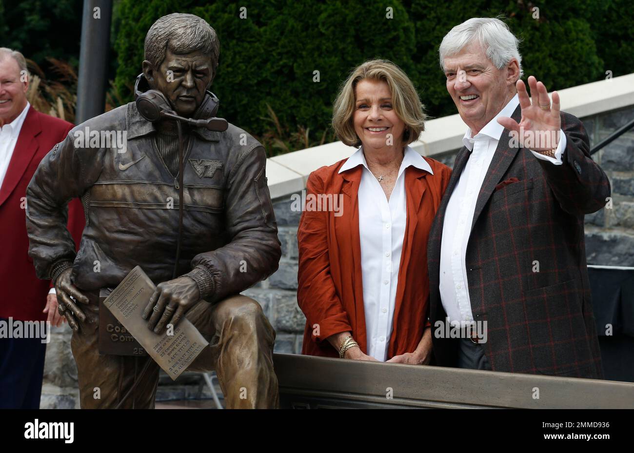 Former Virginia Tech head football coach Frank Beamer, right, and his ...