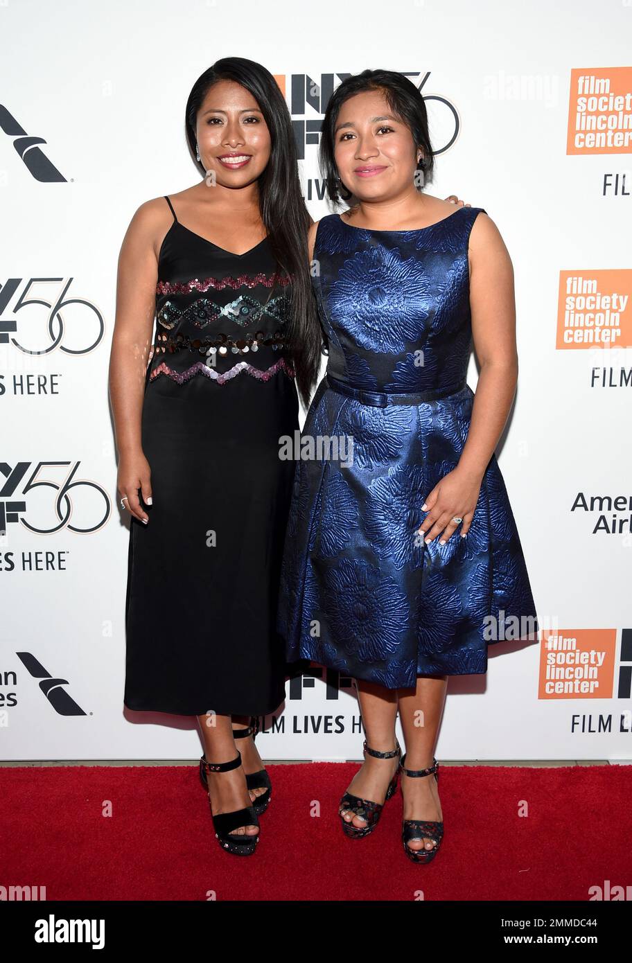 Actresses Yalitza Aparicio, left, and Nancy Garcia attend the premiere ...