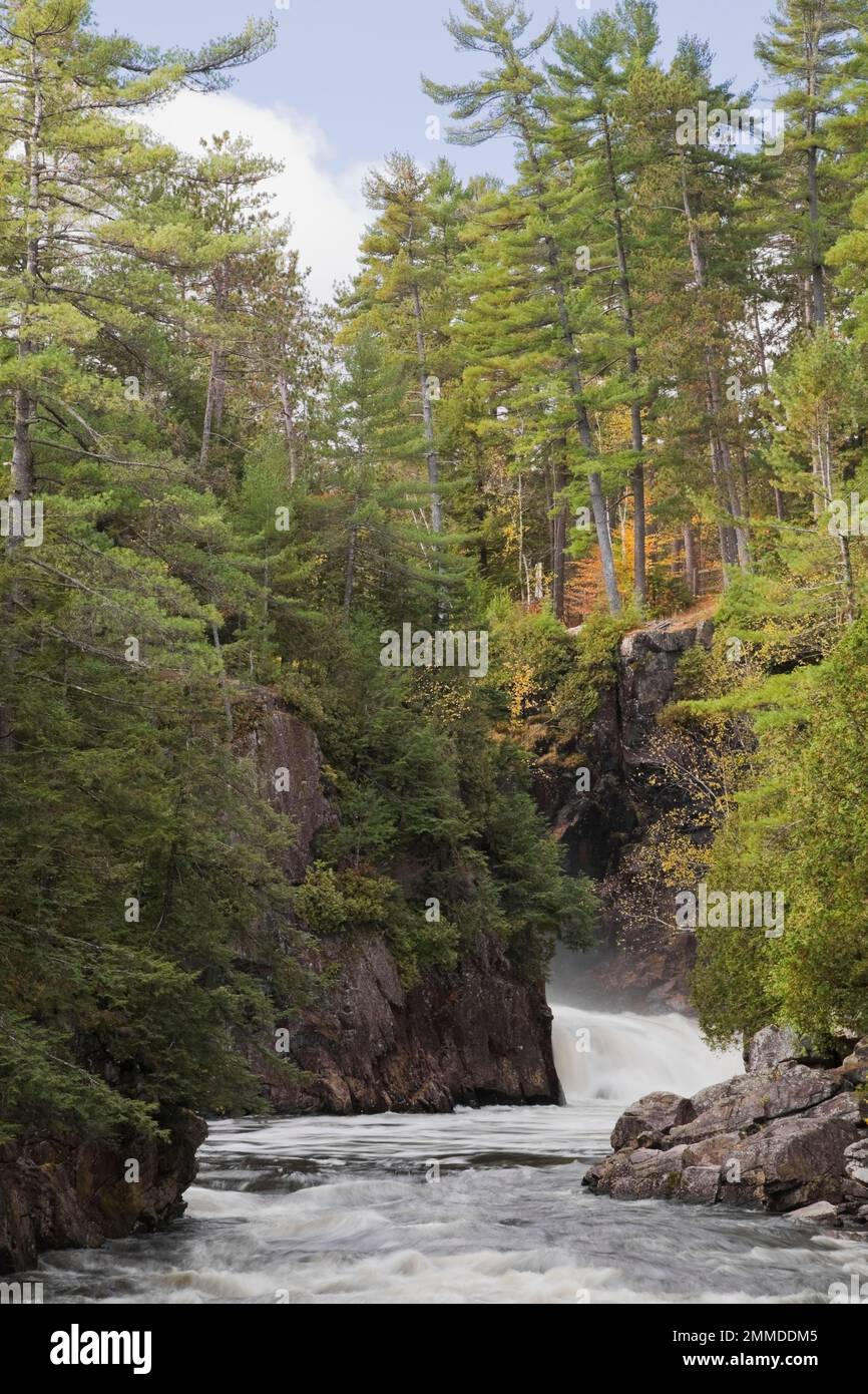 Ouareau river and white water rapids in autumn hi-res stock photography ...