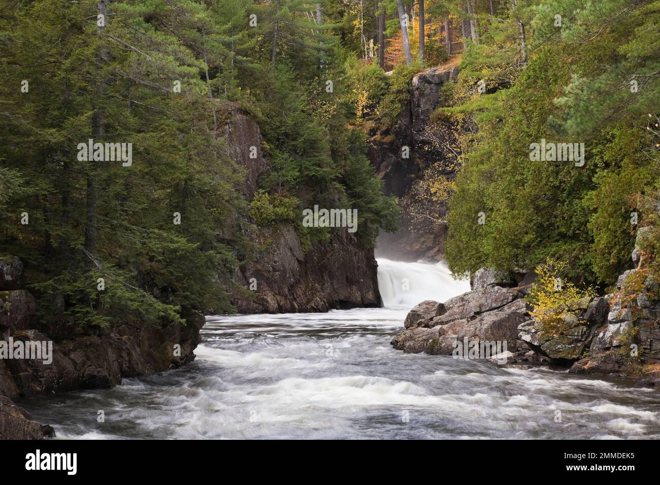 Ouareau river and white water rapids in autumn hi-res stock photography ...