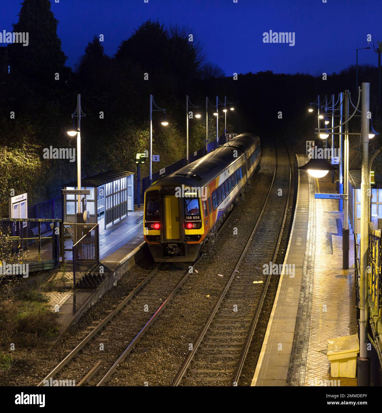 East Midlands Railway class 158 DMU 158858 at Kirkby In Ashfield ...
