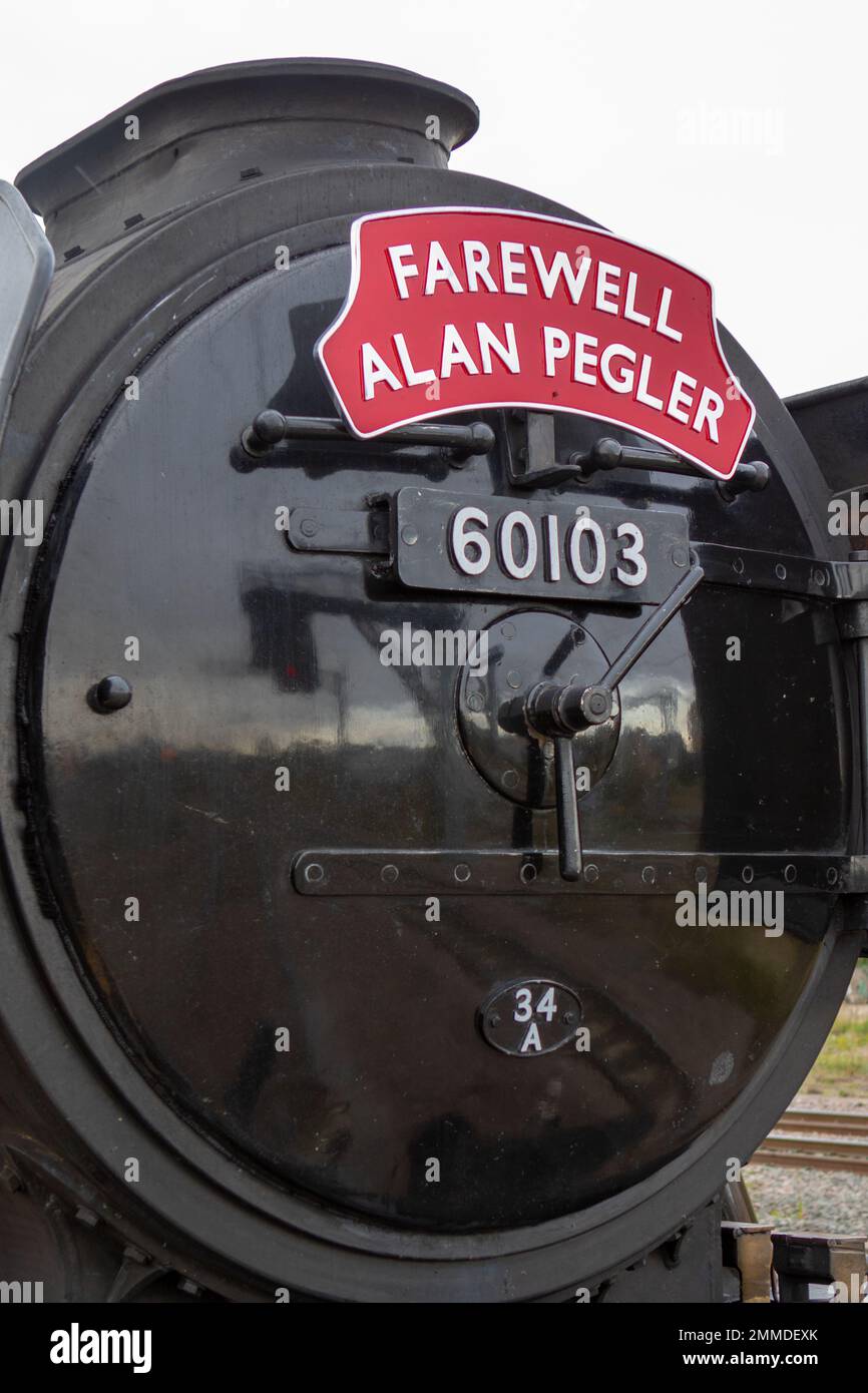 60103 Flying Scotsman at Peterborough with the 'Farewell Alan Pegler ...
