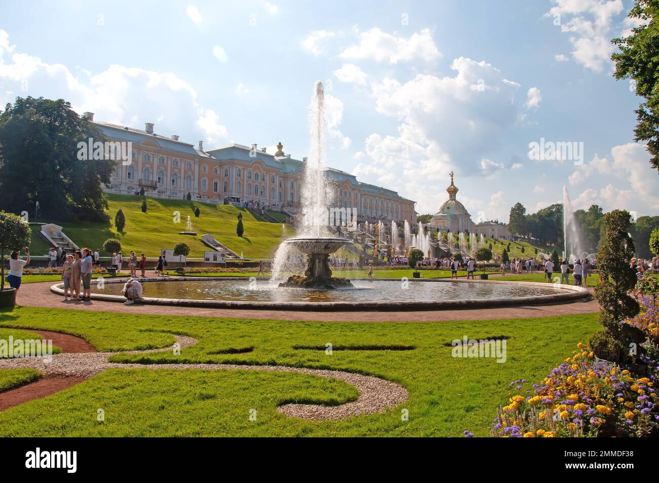 St. Petersburg, Russia - August 20 ,2022: Peterhof Palace. Fountain of ...