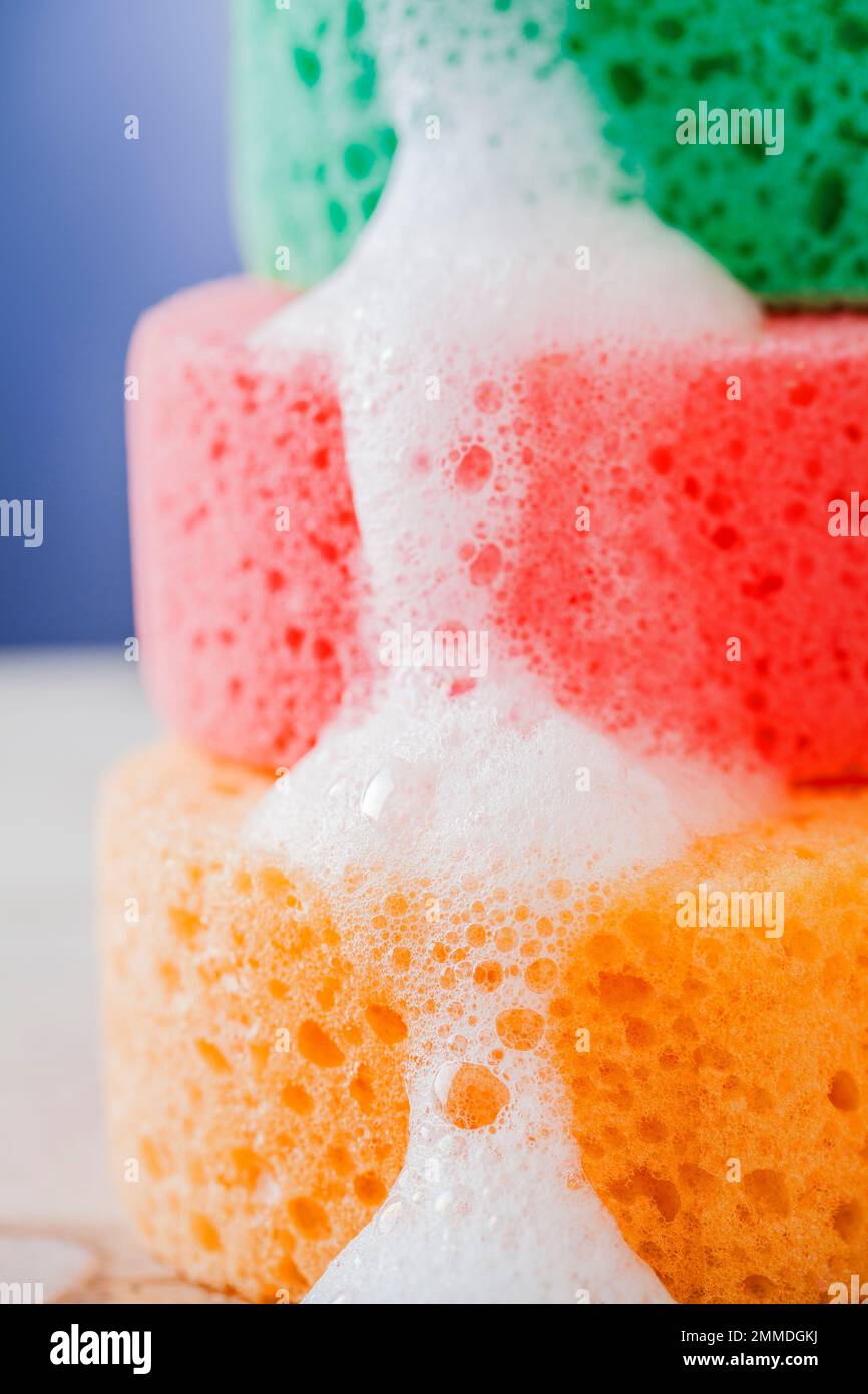 colorful sponges with soap bubbles for washing Stock Photo - Alamy colorful sponges with soap bubbles for washing Stock Photo - Alamy