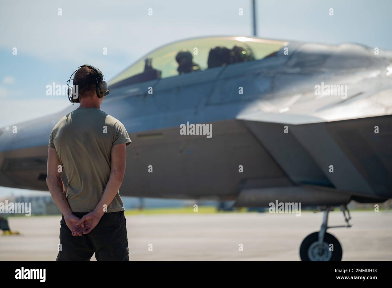 A U.S. Air Force Airman with the 94th Fighter Generation Squadron ...