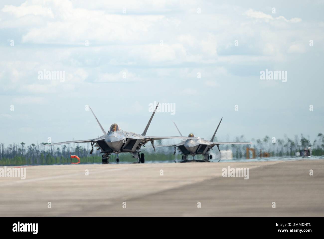 U.S. Air Force F-22 Raptors assigned to the 1st Fighter Wing, Joint ...
