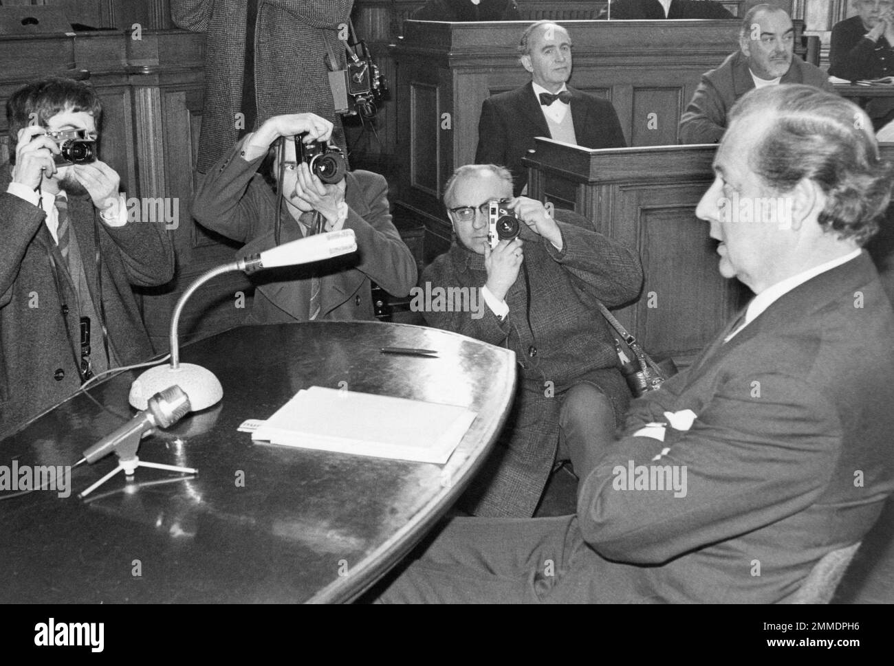 West German publisher Axel Springer, here surrounded by photographers ...