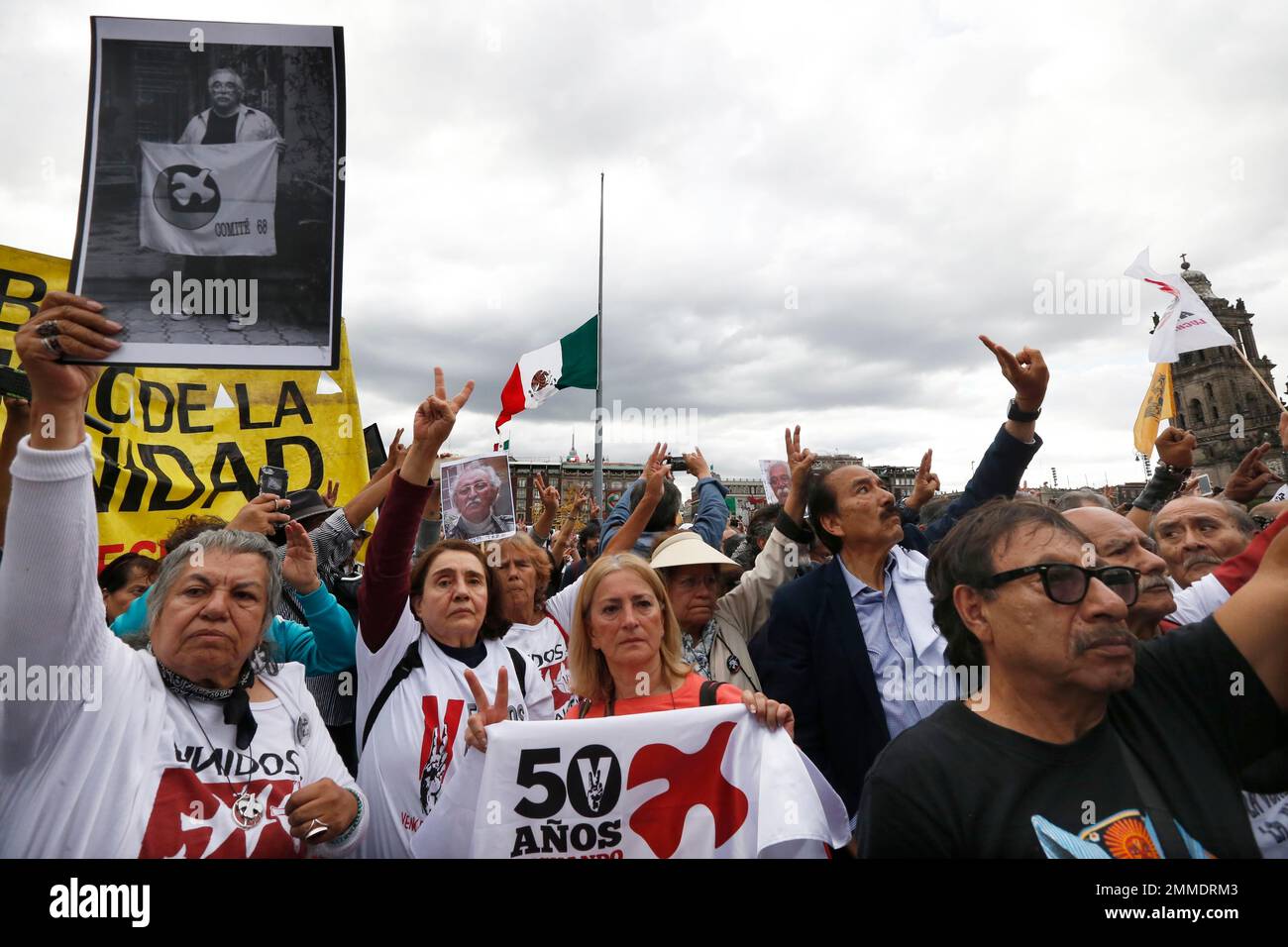 People attend a rally in remembrance of 1968 Tlatelolco student ...
