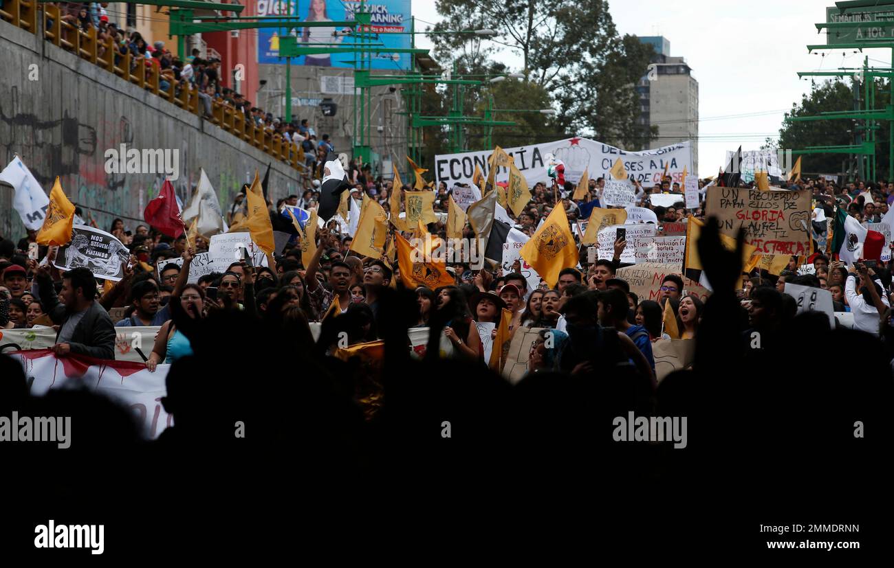 Demonstrators march in remembrance of the 1968 Tlatelolco student ...