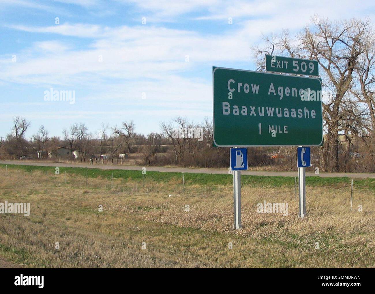 FILE - This April 10, 2006 file photo shows a sign along Interstate 90 ...