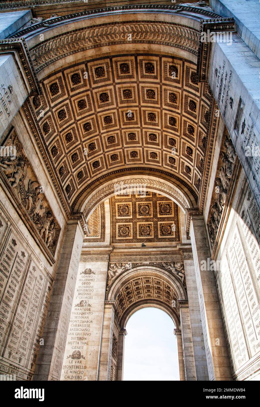 The interior of the Arc de Triomphe on full display for visitors to ...