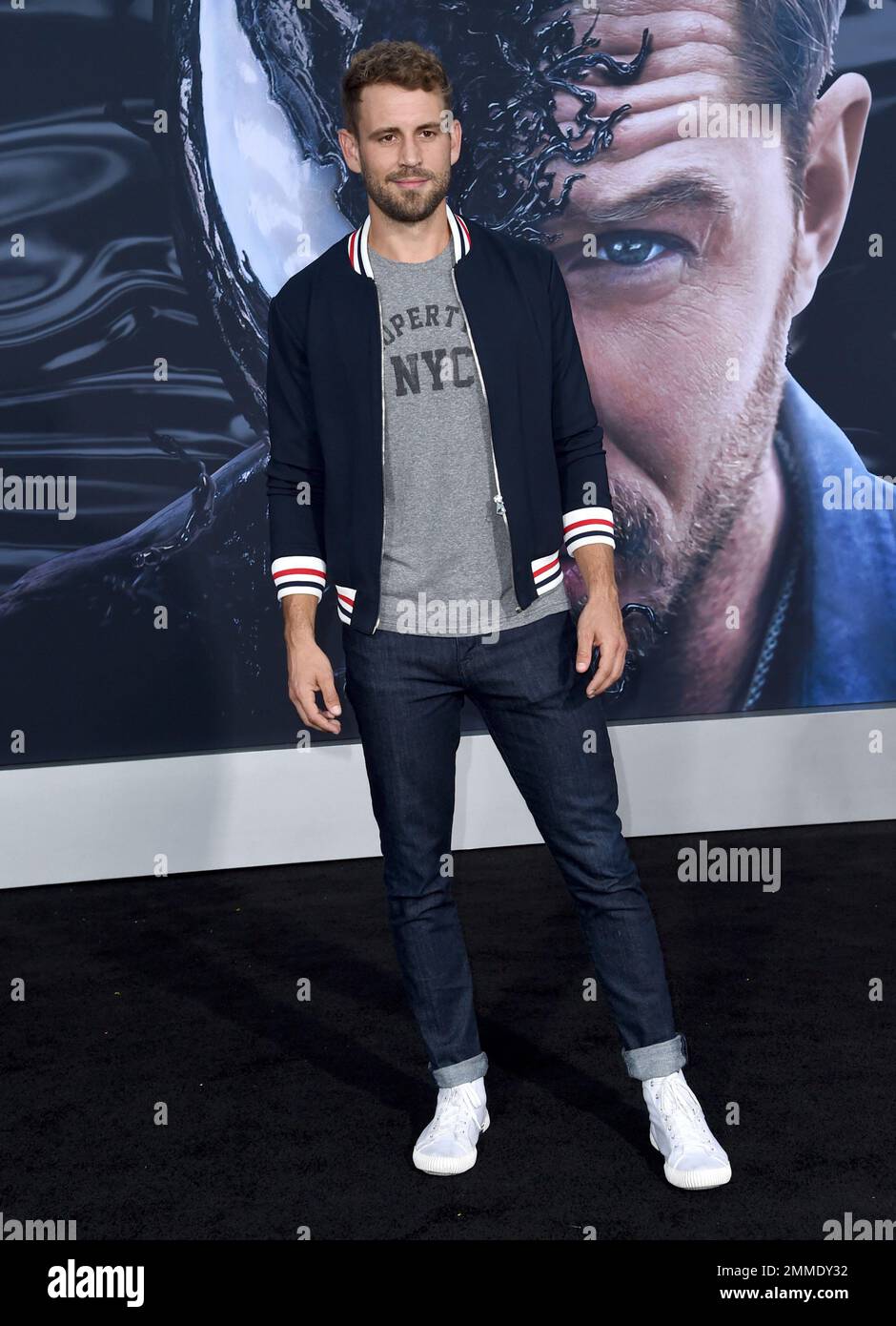 Nick Viall arrives at the world premiere of "Venom" on Monday, Oct. 1 ...