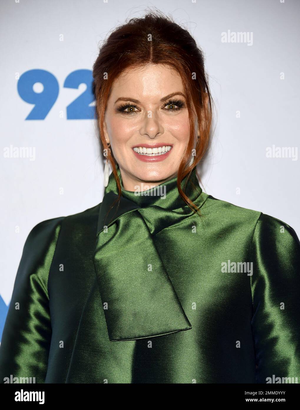 Actress Debra Messing poses backstage before her appearance at the 92nd ...