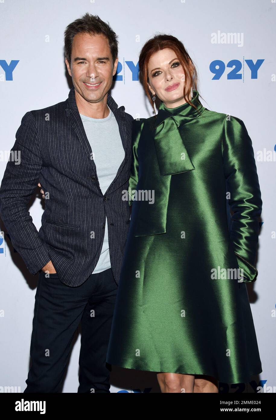 Debra Messing and Eric McCormack pose backstage before their talk at ...