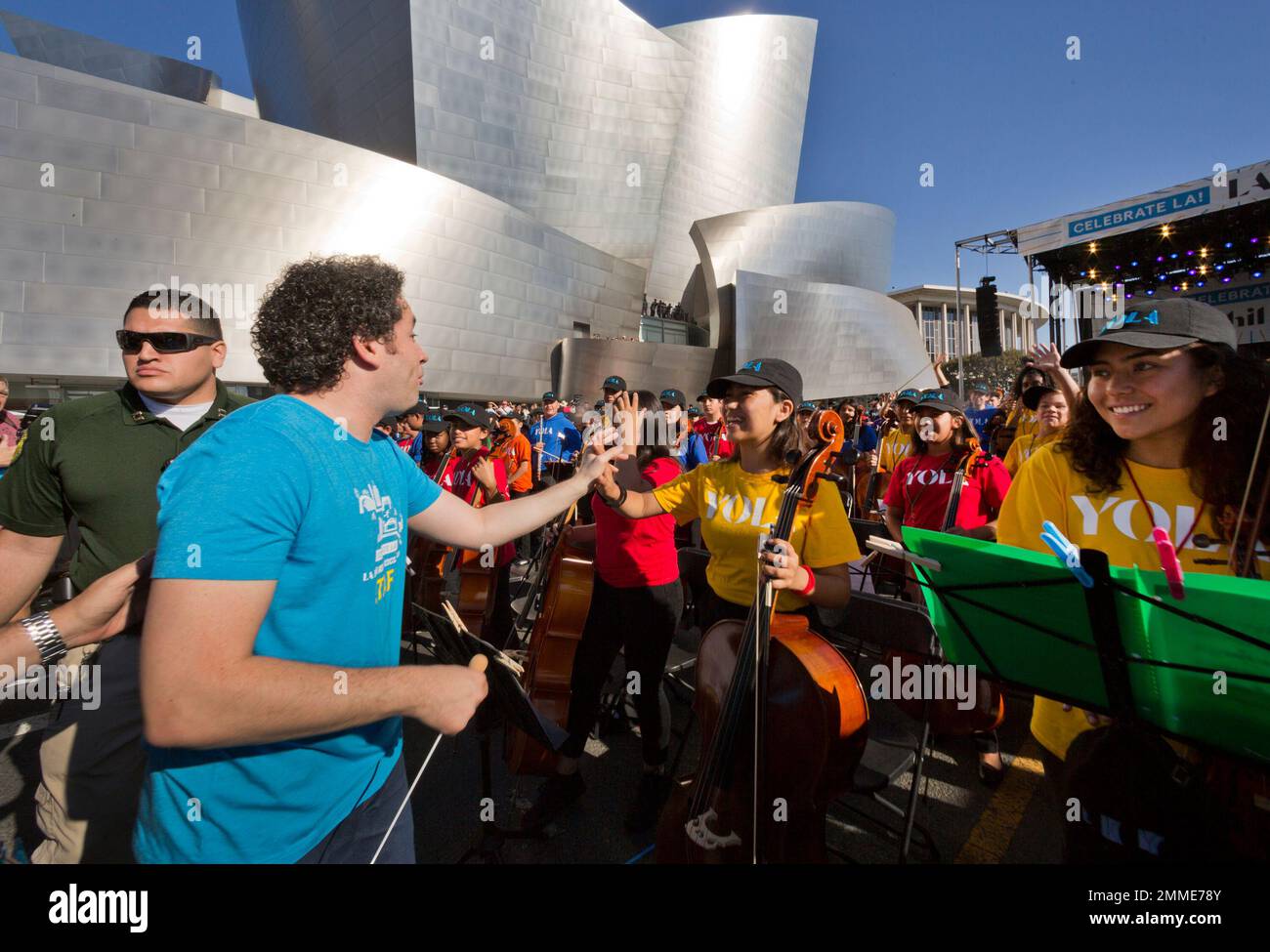 Los Angeles Phil Music & Artistic Director Gustavo Dudamel, greets ...