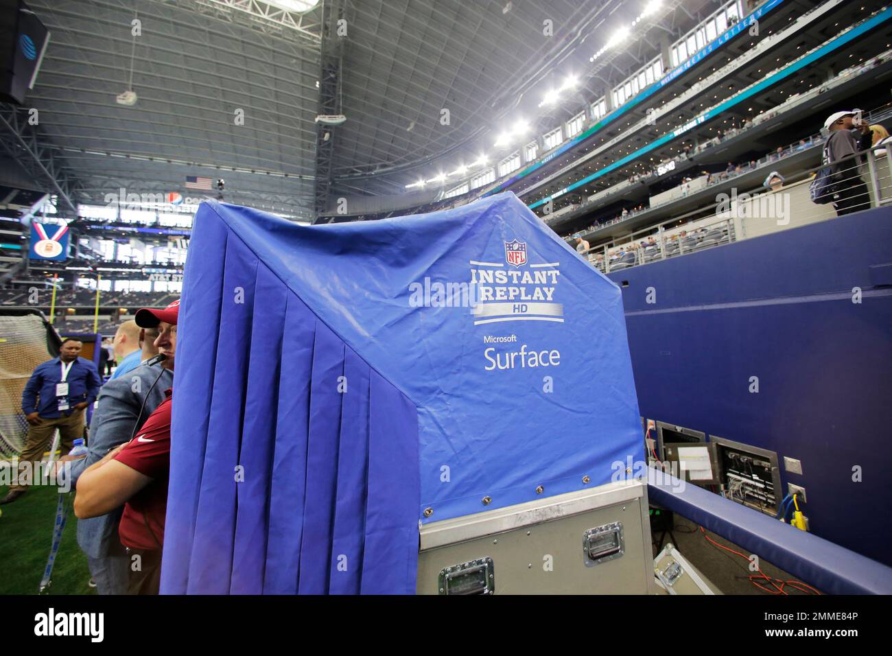 The Microsoft Surface Instant Replay booth on the sidelines before an ...