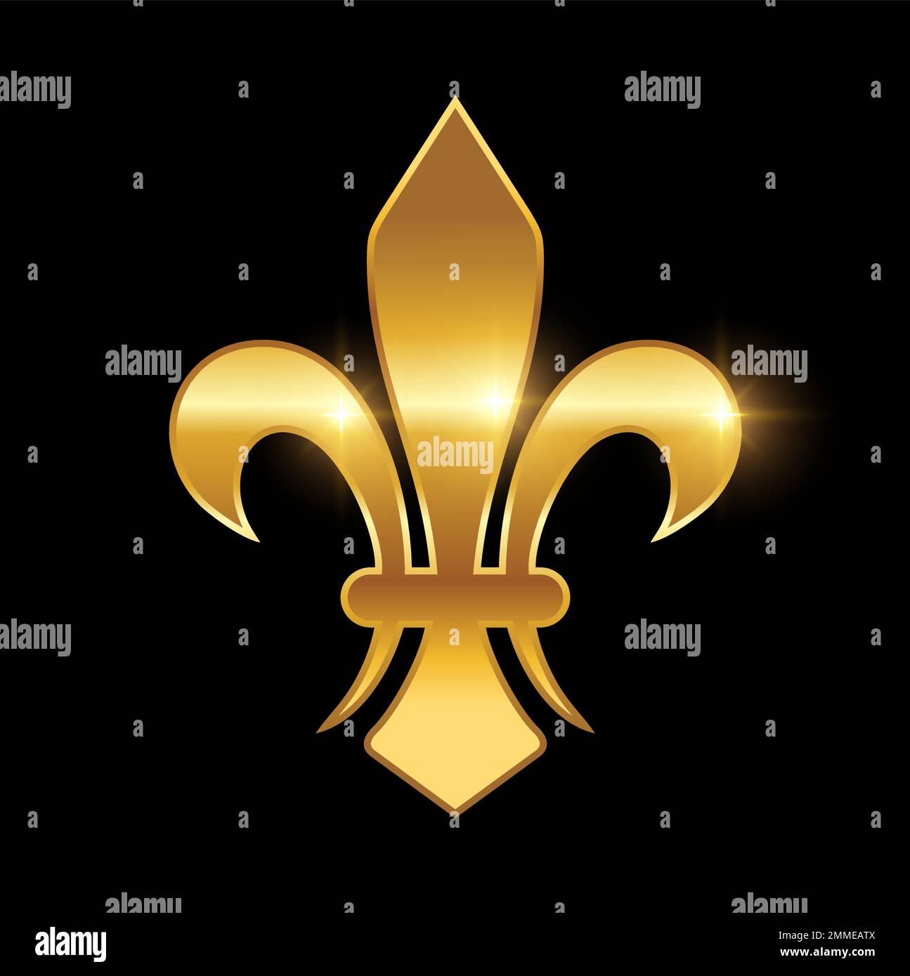 A vector illustration of Golden Fleur De Lis Logo Sign in black ...