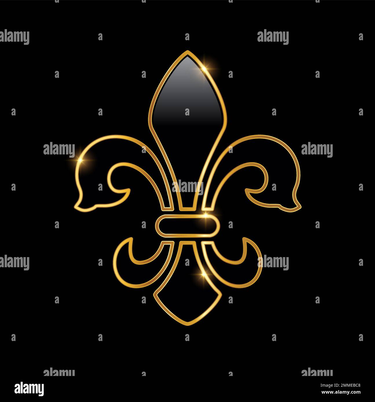 A vector illustration of Golden Fleur De Lis Logo Sign in black ...
