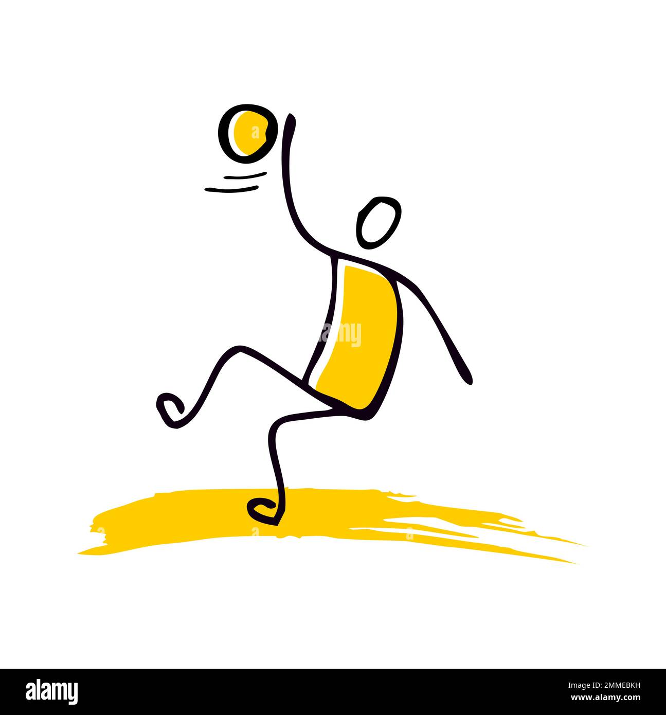 A vector illustration set of Stickman Stick Figure Playing Football ...