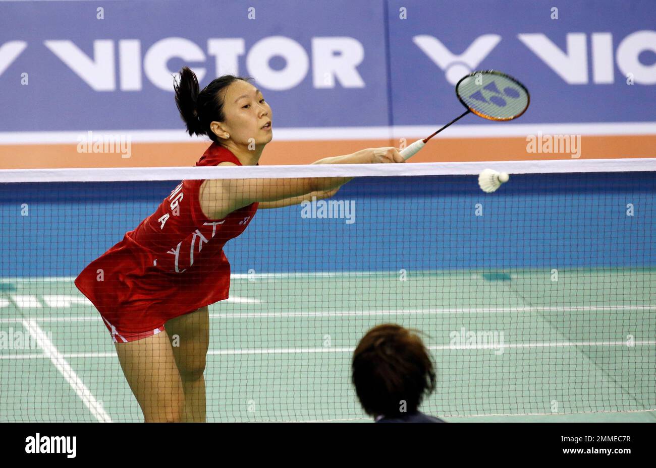 United States's Beiwen Zhang returns a shot against Japan's Nozomi ...