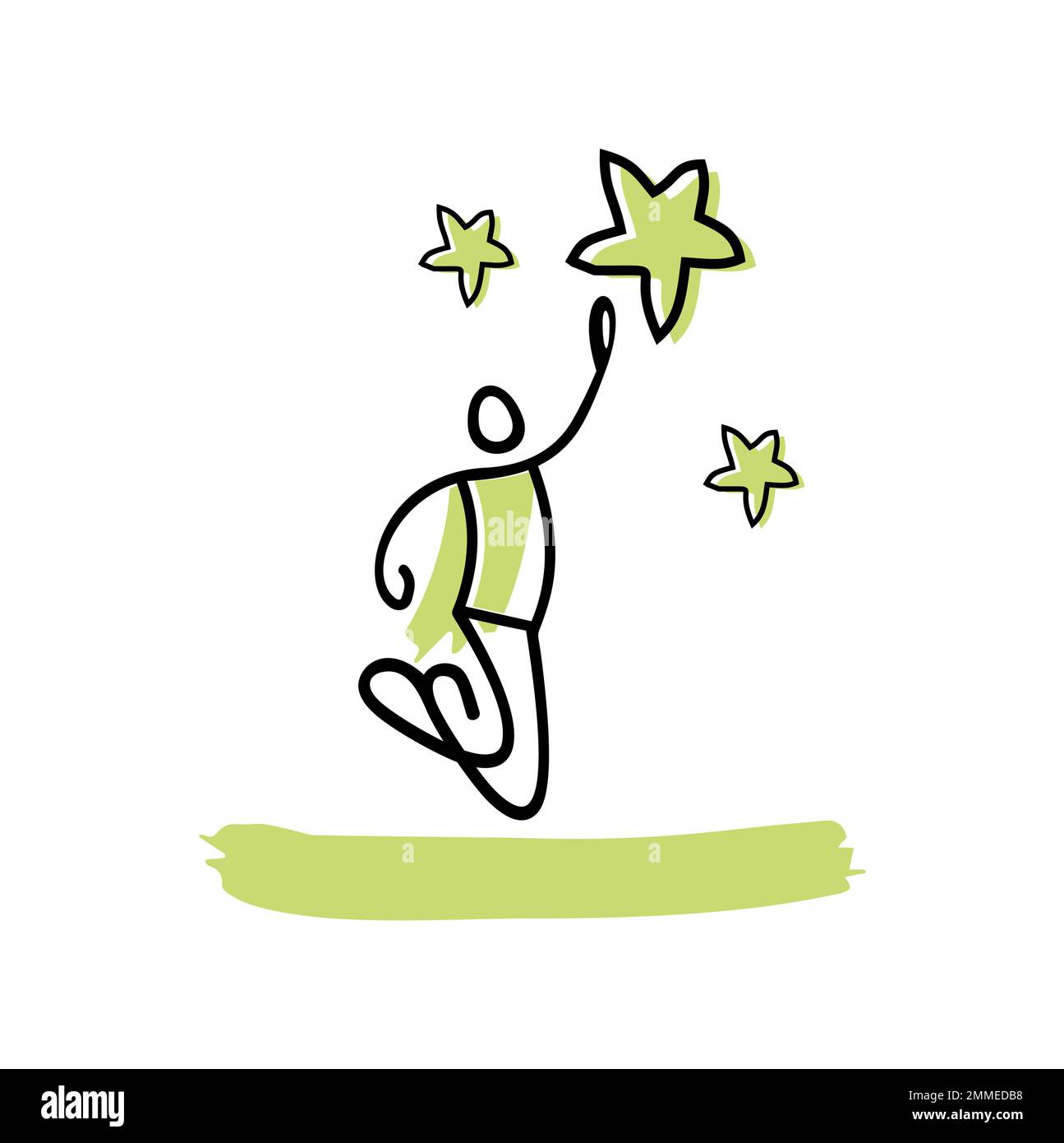 A vector Illustration of Stickman Stick Figure Reaching The Success ...